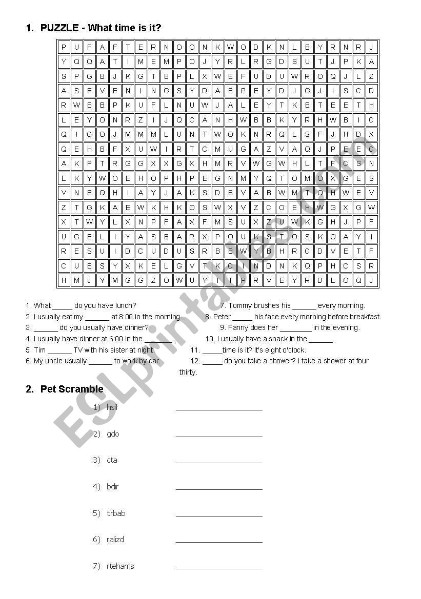 English worksheets: WHAT´S THE TIME