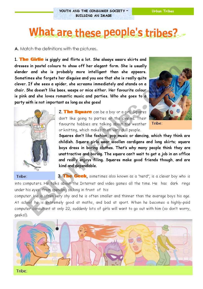 What are these people´s tribes? - Reading Comprehension - ESL worksheet ...