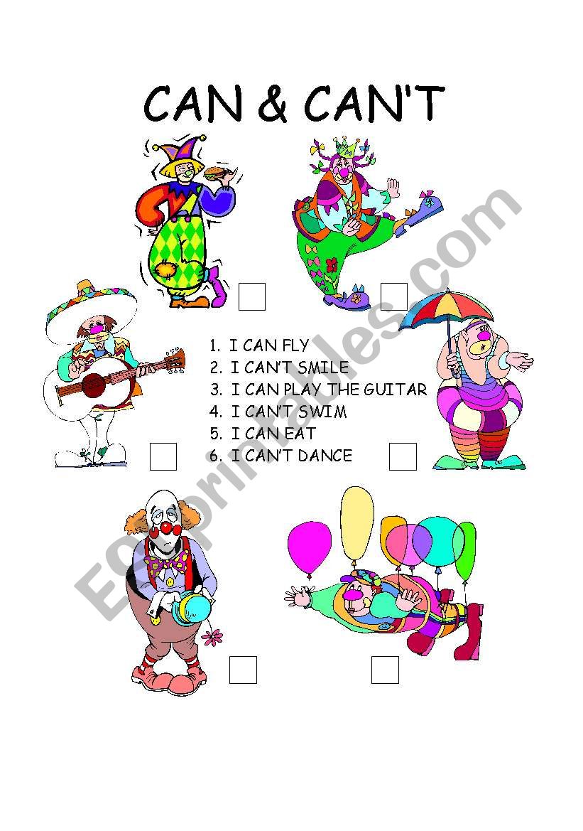 can and can´t - ESL worksheet by dominik2002