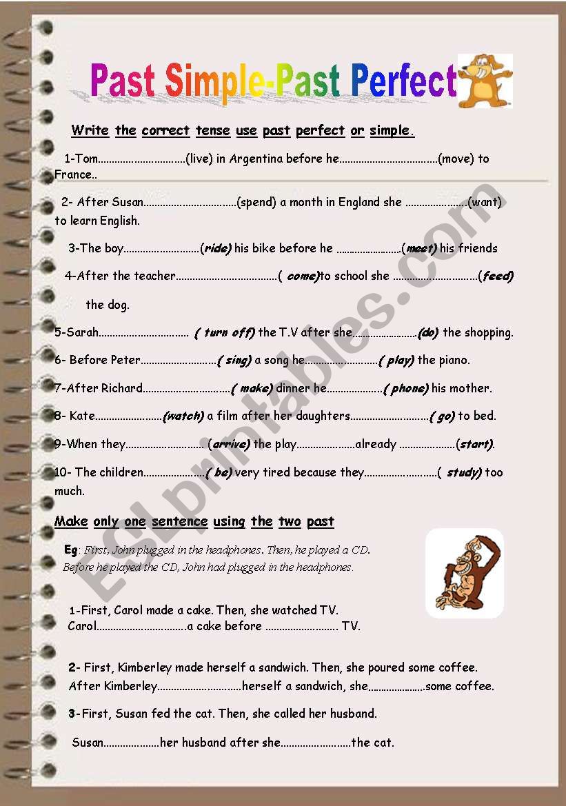 Past Perfect Past Simple ESL Worksheet By Sirah