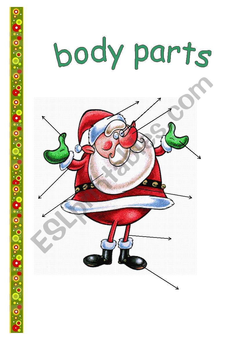 Santa´s body parts - ESL worksheet by Katia del Pilar
