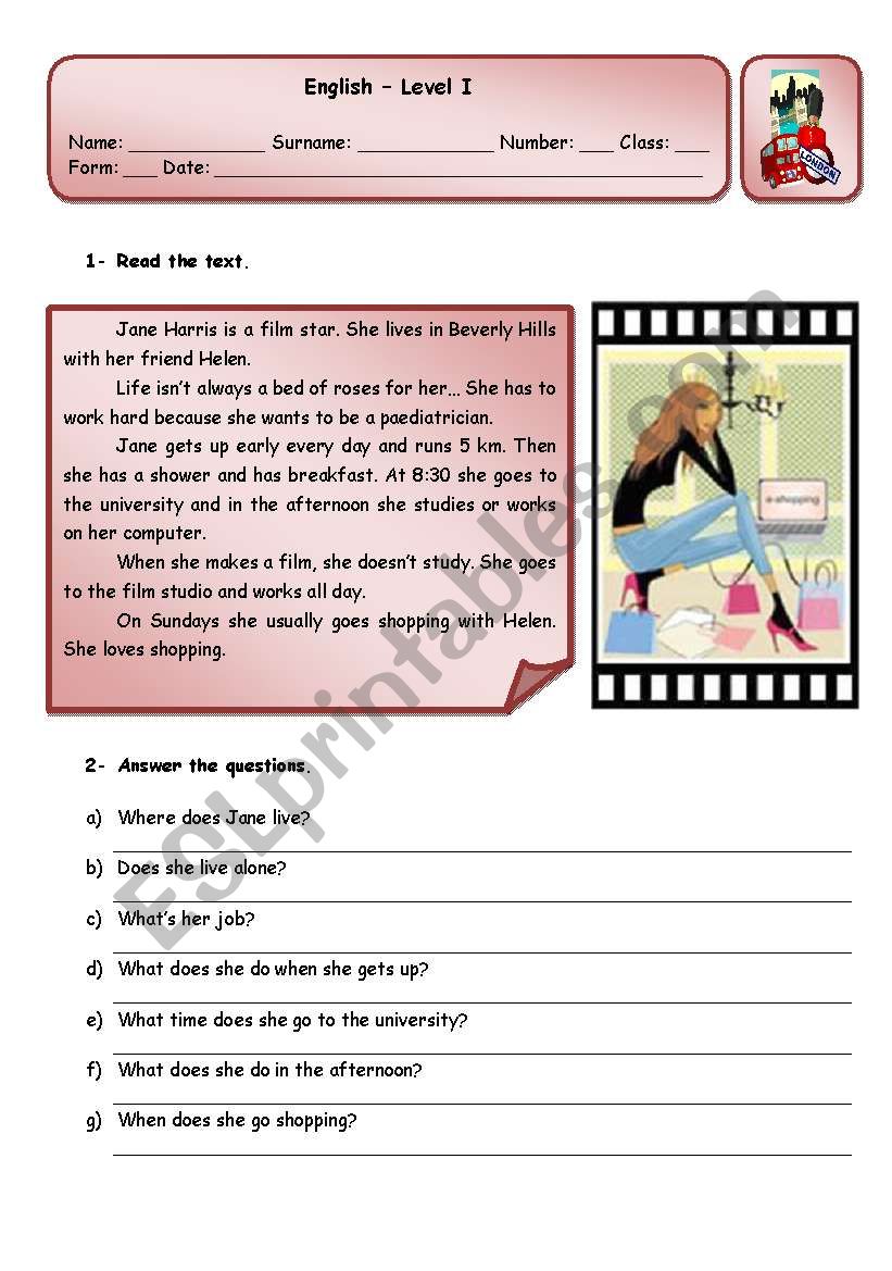 JANE´S ROUTINE - ESL worksheet by xani