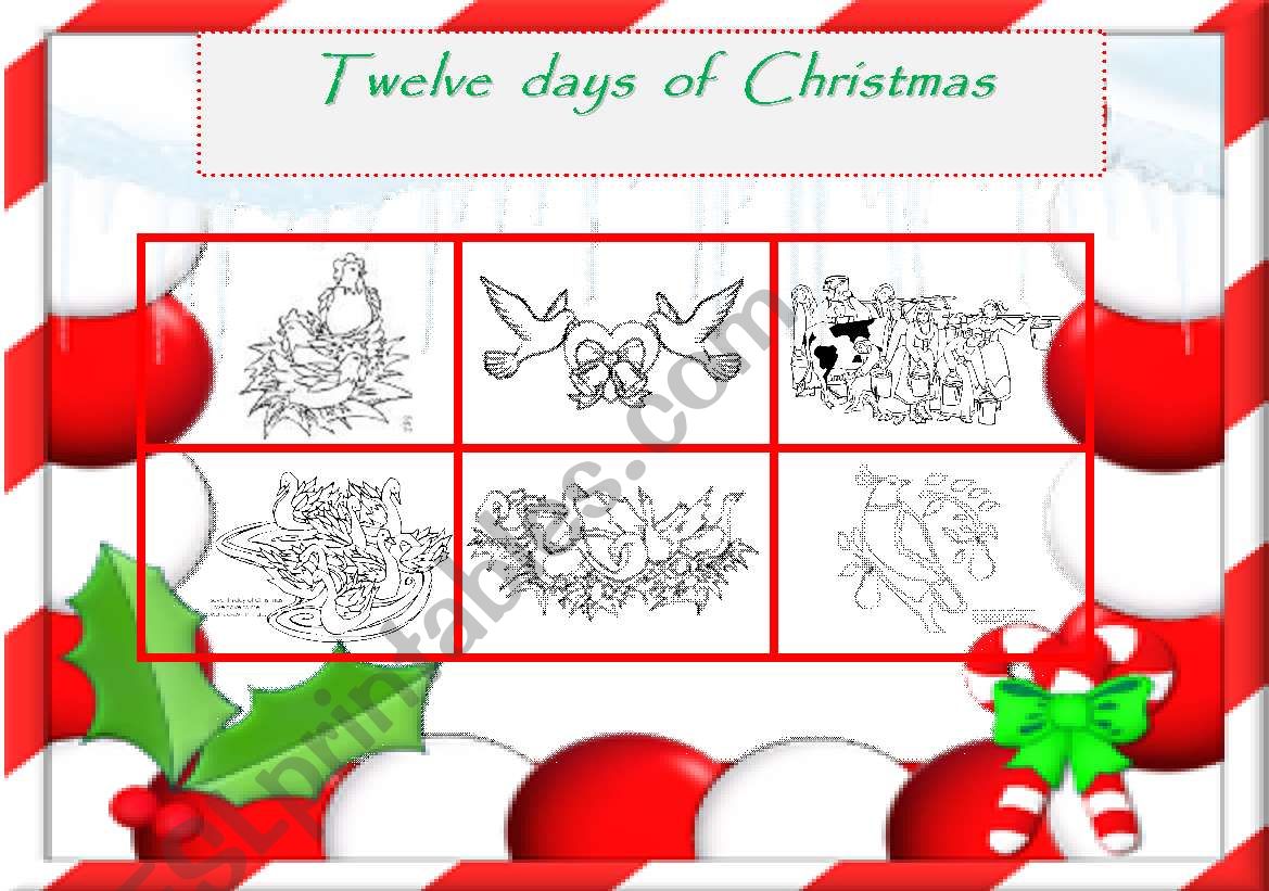 Twelve Days Of Christmas Lesson Plan ESL Worksheet By Blizzard1