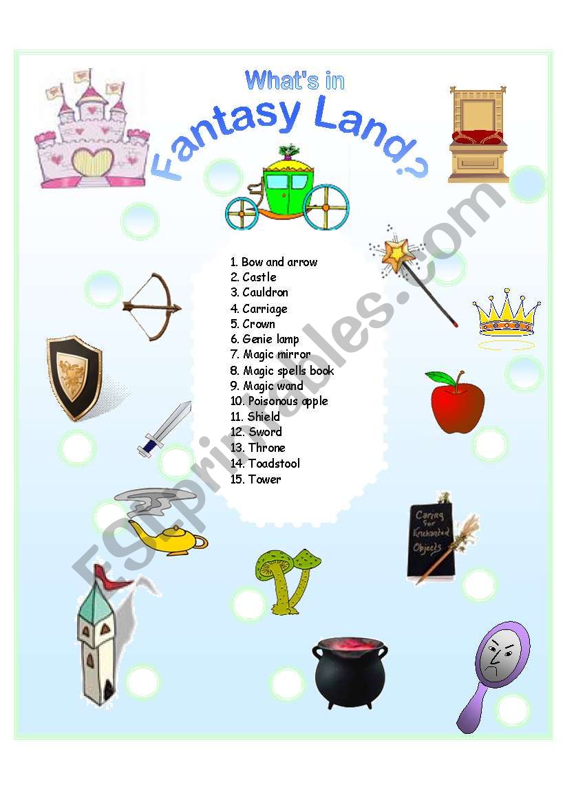 What´s in Fantasy Land? - ESL worksheet by Anna P