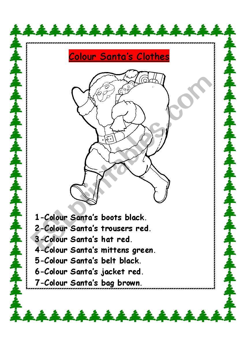 Santa´s Clothes - ESL worksheet by lyonate