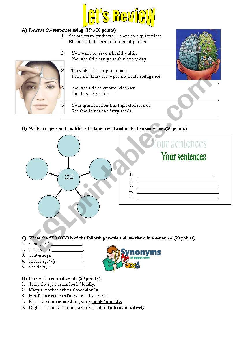 Let´s review - ESL worksheet by gulsenk