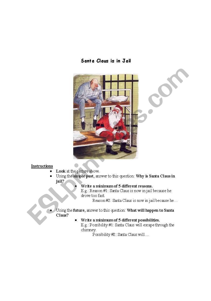 Santa Claus is in Jail - ESL worksheet by levhugo