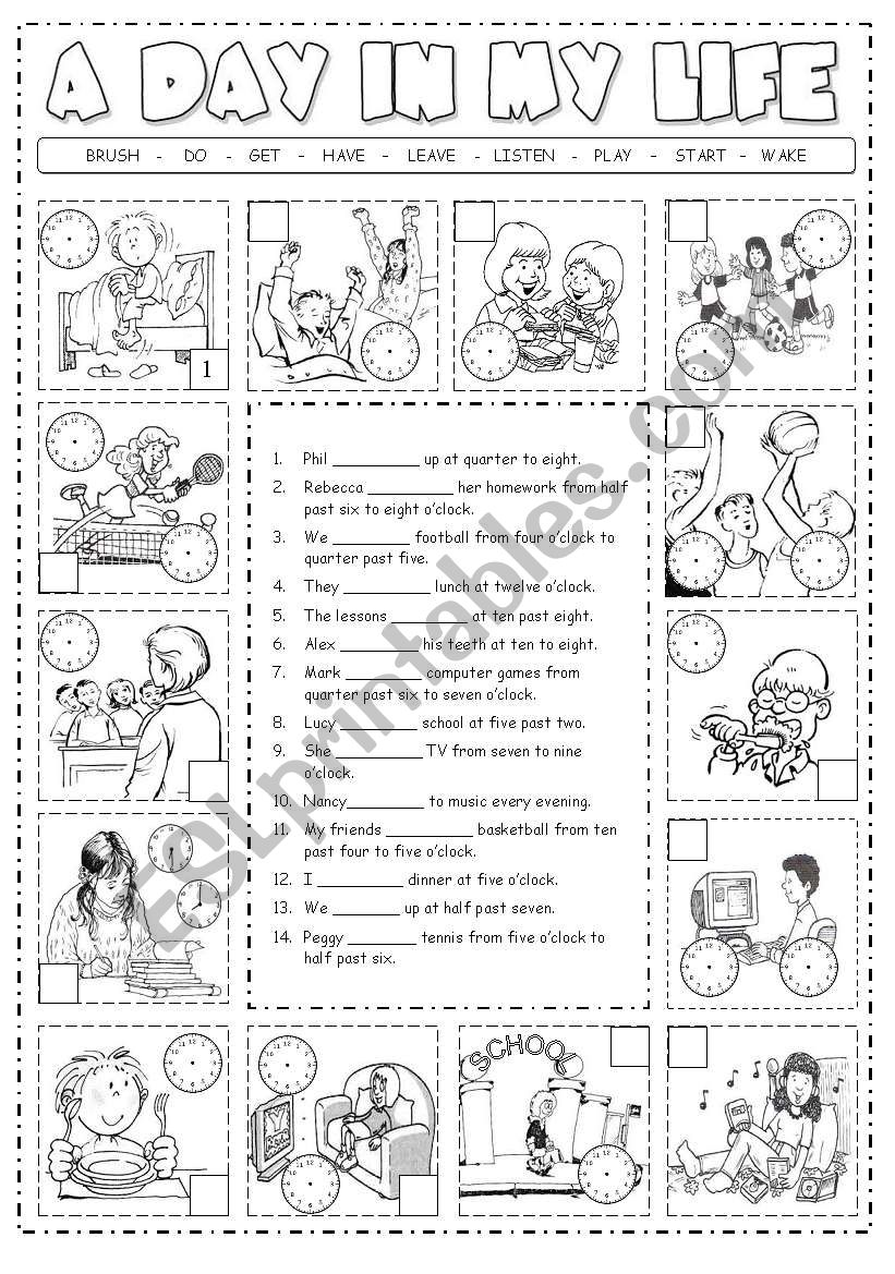 Daily Routines ESL Worksheet By Alenka