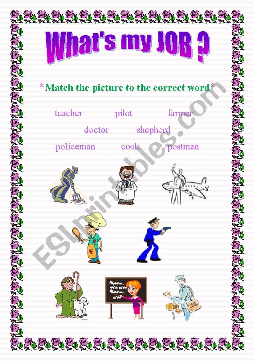 English worksheets: What´s my Job