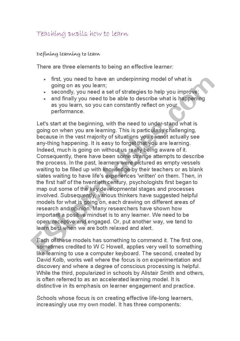 English Worksheets How To Learn
