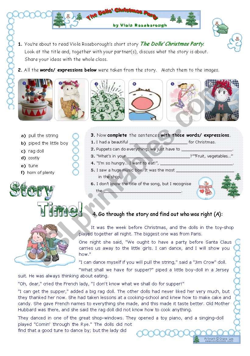 "The Dolls´ Christmas Party" - 1st lesson of a Task of 4 to welcome ...