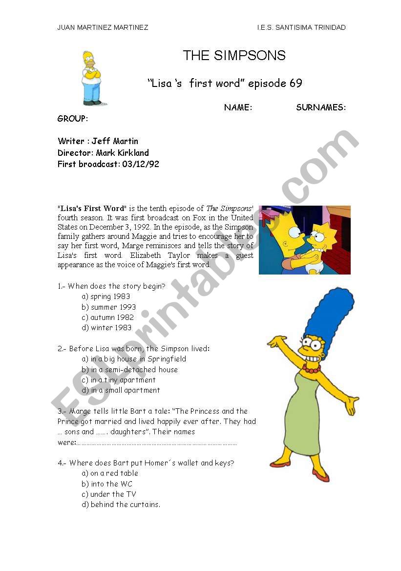 The Simpsons Lisa First Word