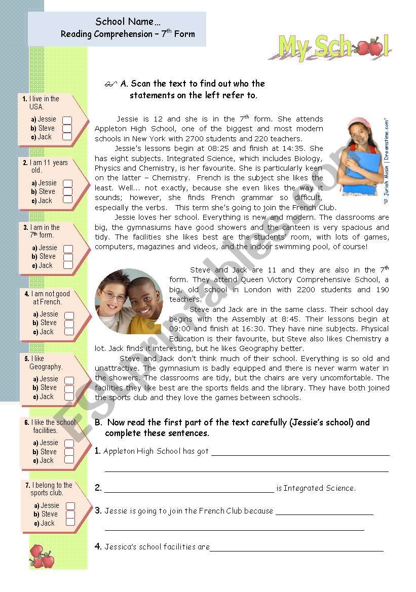 Reading Worksheet Intermediate