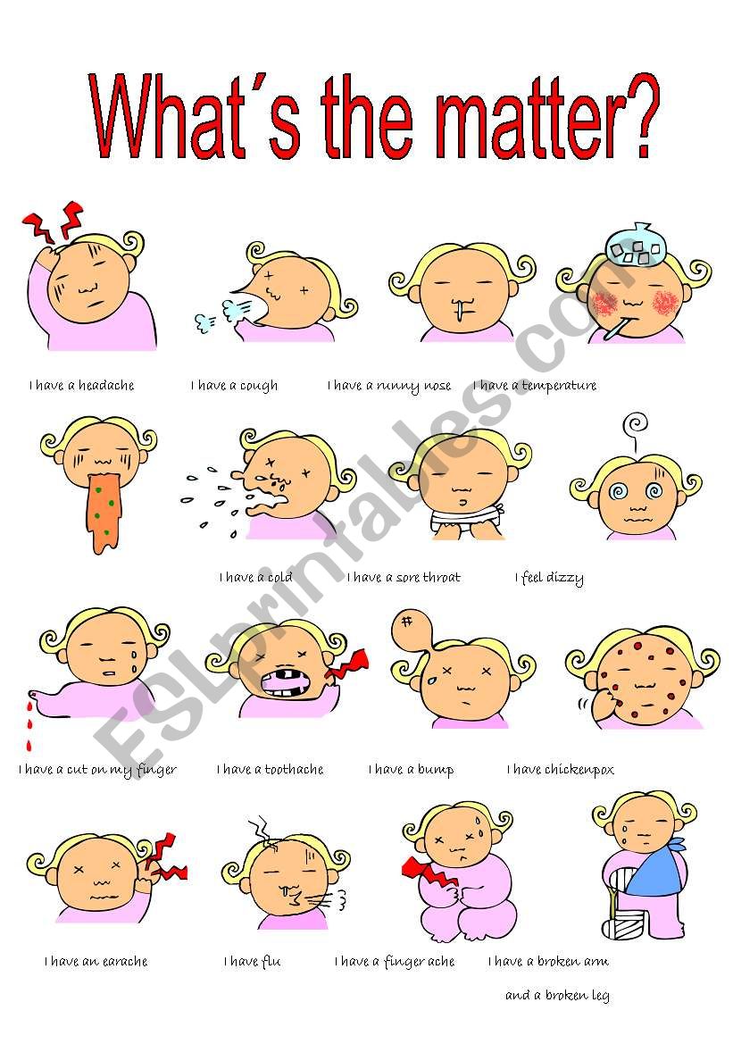 What´s the matter? - ESL worksheet by Noelica