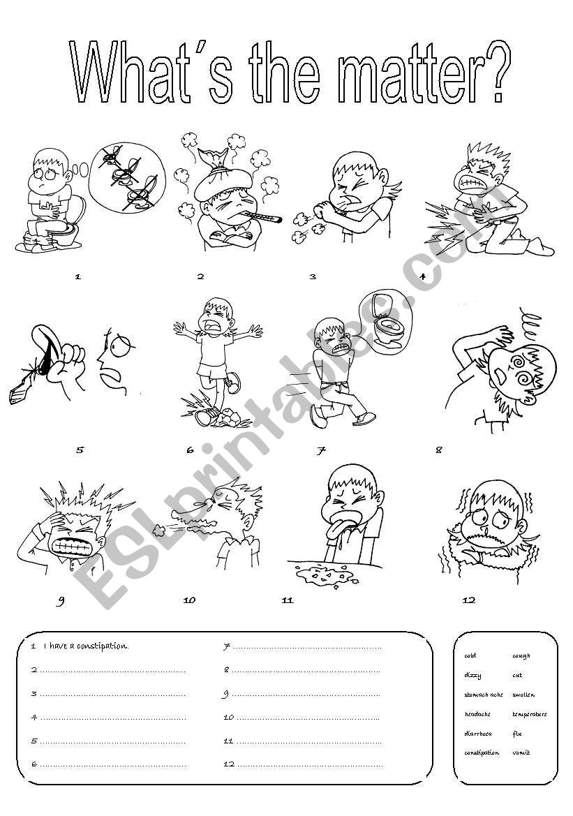 What´s the matter? - ESL worksheet by Noelica