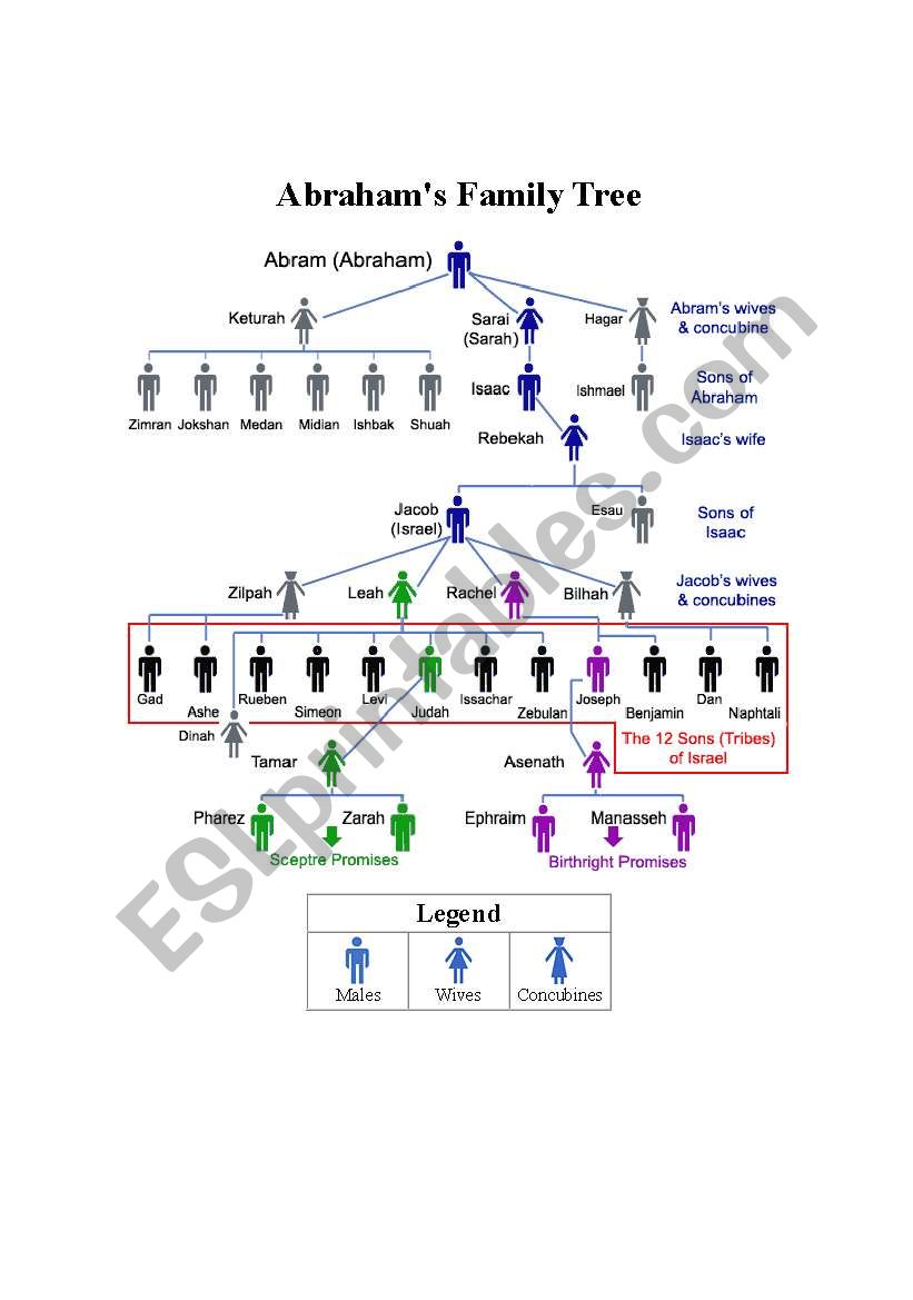 English worksheets: Old Testament: Abraham´s Family Tree