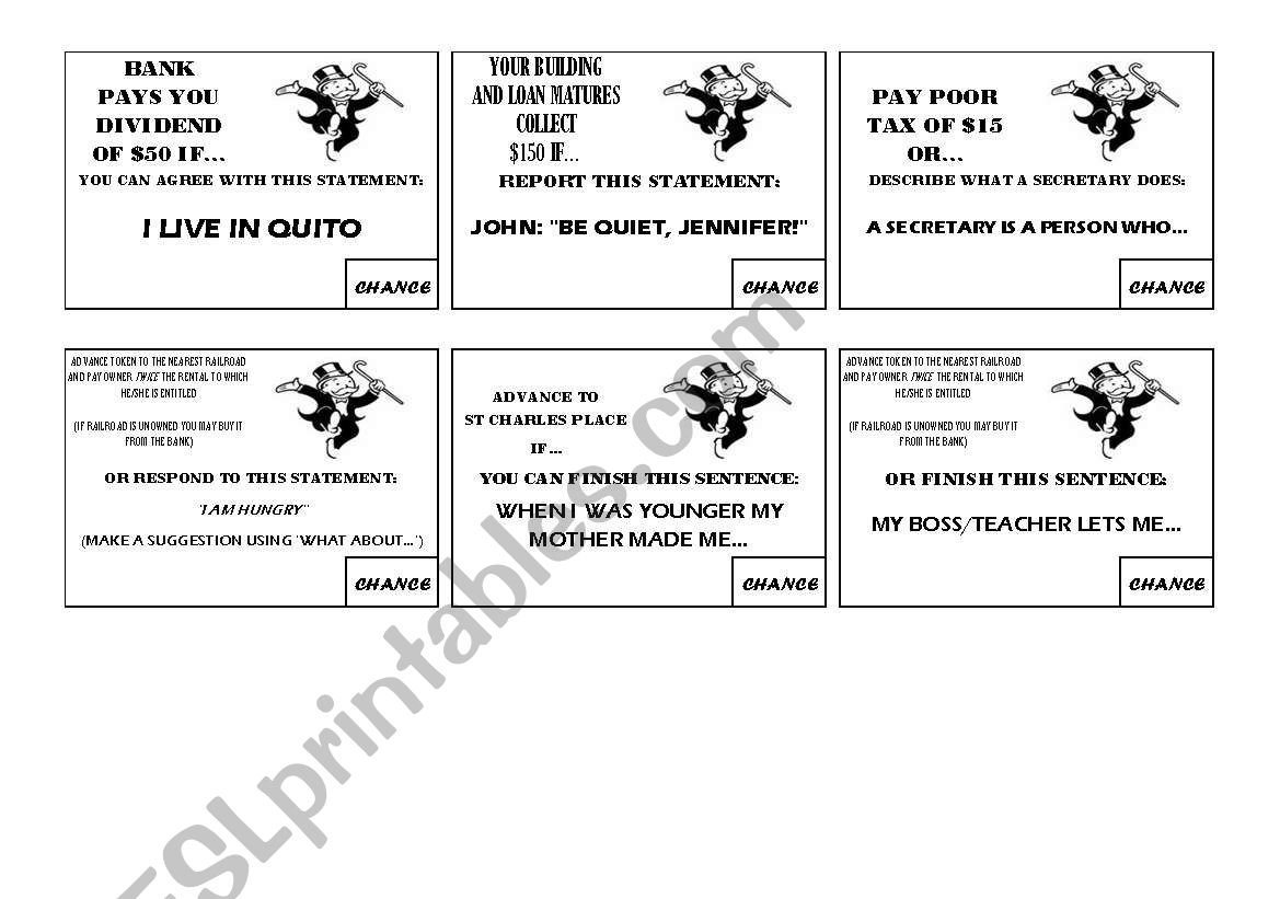 Monopoly Chance Cards Pdf