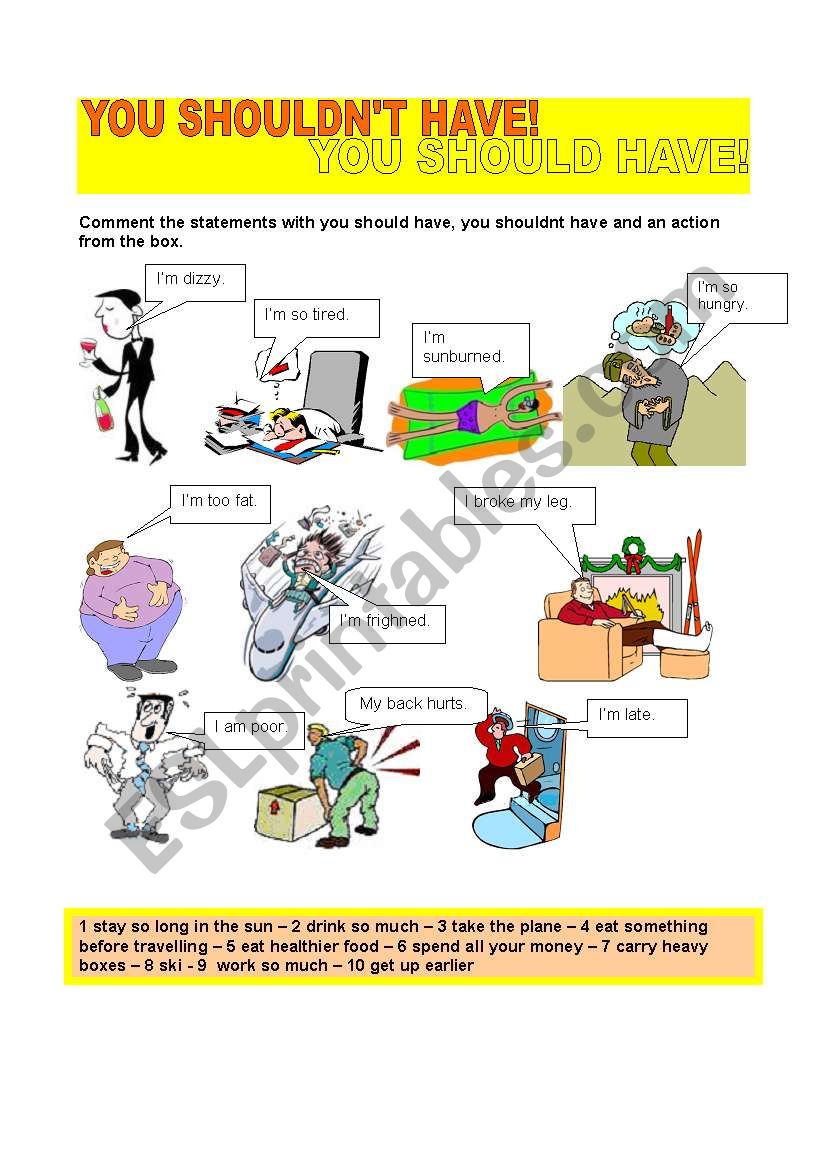 YOU SHOULDN´T HAVE - ESL worksheet by s.lefevre