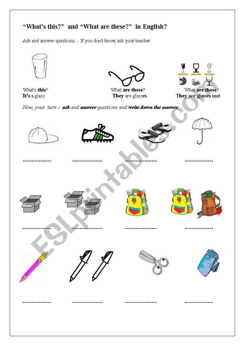 What´s this what are these? - ESL worksheet by Mariethe House