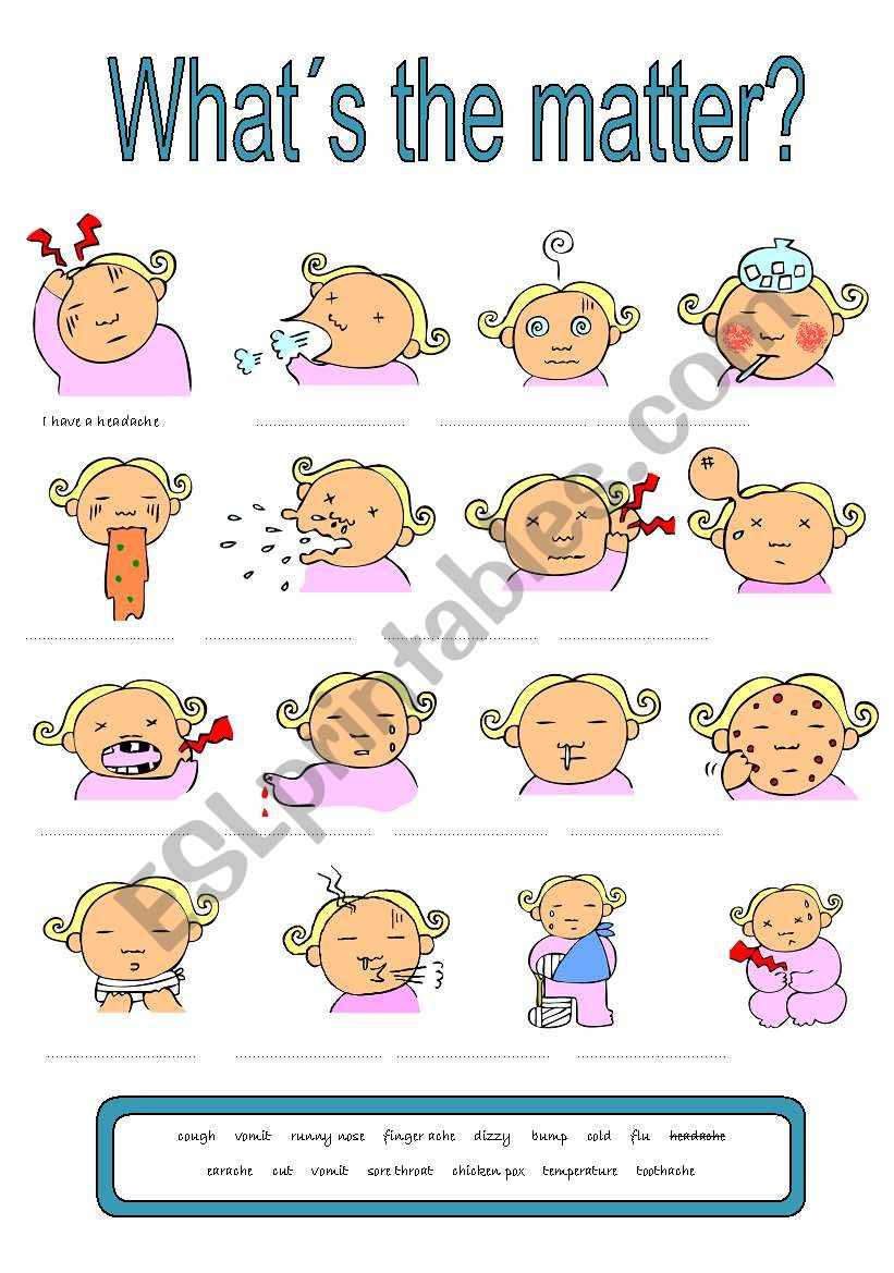 What´s the matter? - ESL worksheet by Noelica
