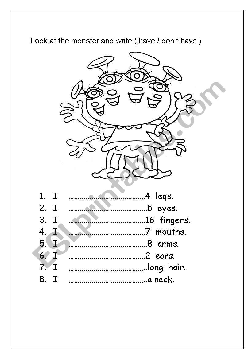have /don´t have - ESL worksheet by kathy