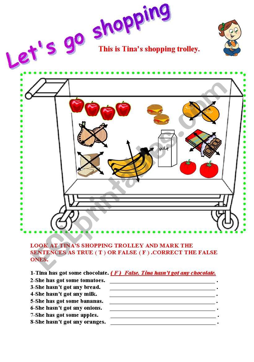 LetÂ´s go shopping - ESL worksheet by nilce