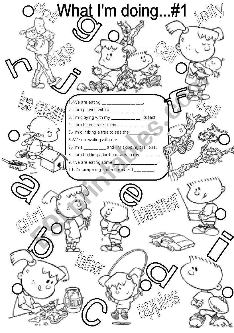 What I´m doing #1, Ing form- Alphabet - ESL worksheet by Im Lety
