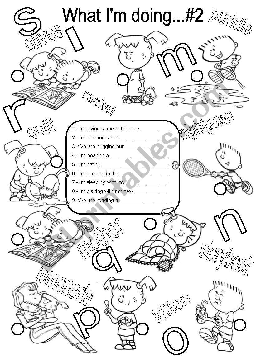 What I´m doing #2 - Ing form- Alphabet - ESL worksheet by Im Lety