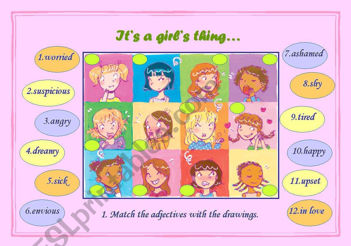 It´s A Girl´s Thing - ESL worksheet by Tinette