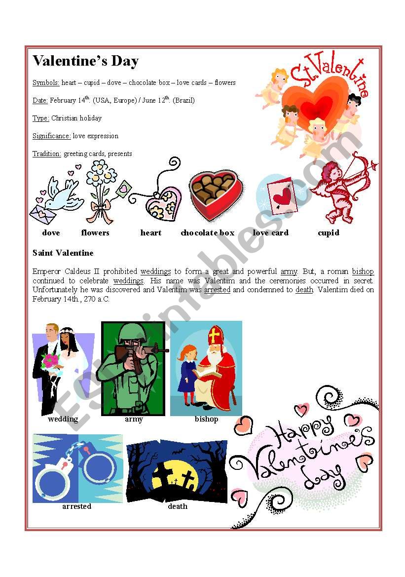 Valentine´s Day - very basic activity - ESL worksheet by marah78