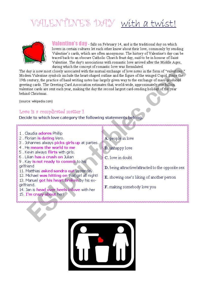 Valentine´s Valentines Day With a Twist! (intermediate/upper int. level ...
