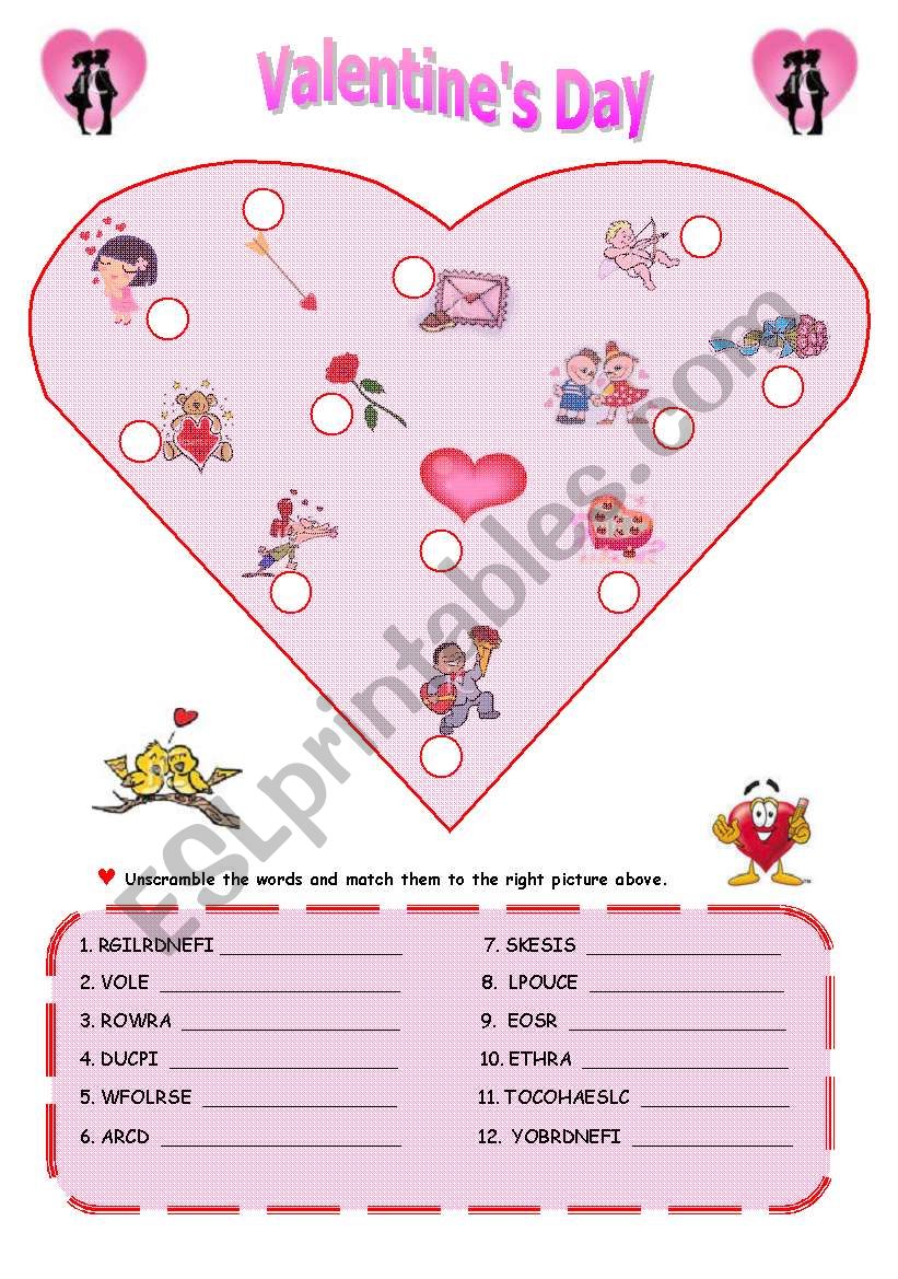 Valentine´s Day - ESL worksheet by Naré