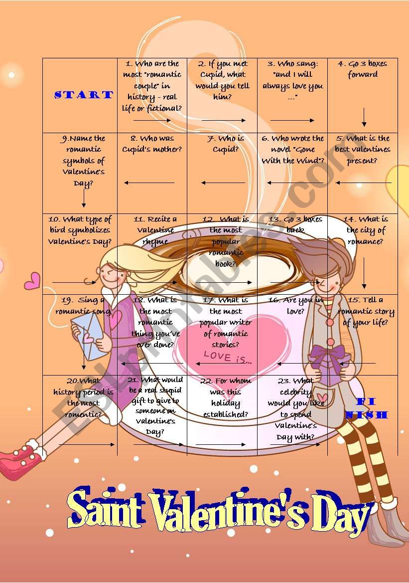 St. Valentine´s day - ESL worksheet by Vika =)))