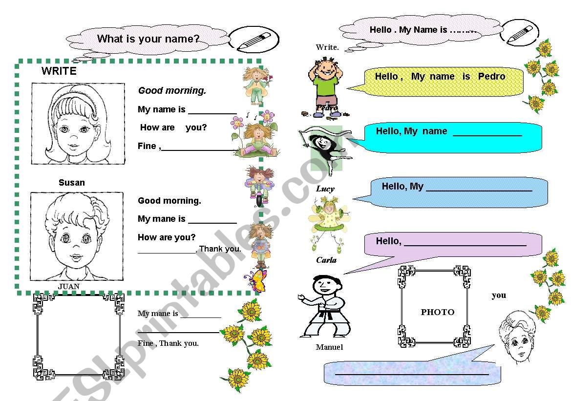 What´s yoor name? - ESL worksheet by carmenlady