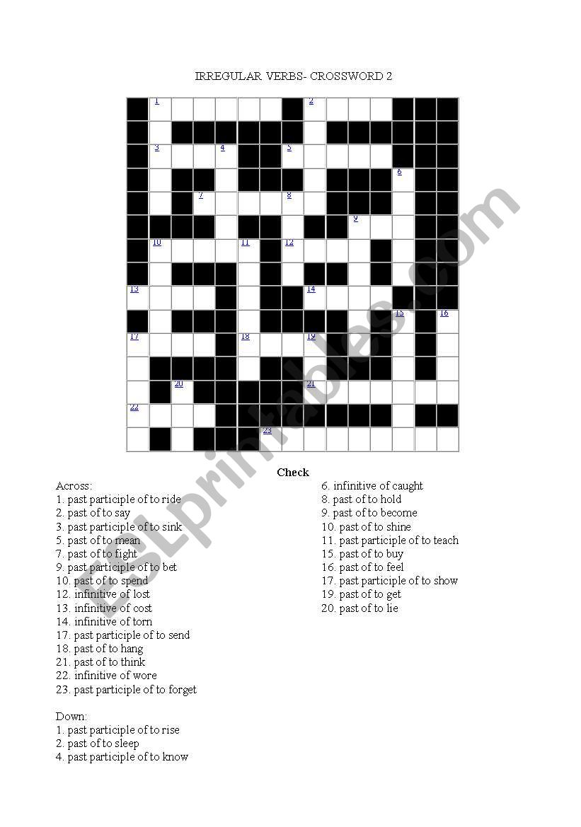 Irregular verbs- simple past and past participle - - ESL worksheet by ...