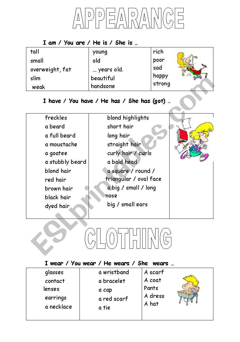 appearance and character - ESL worksheet by GIOVANNI appearance and character - ESL worksheet by GIOVANNI