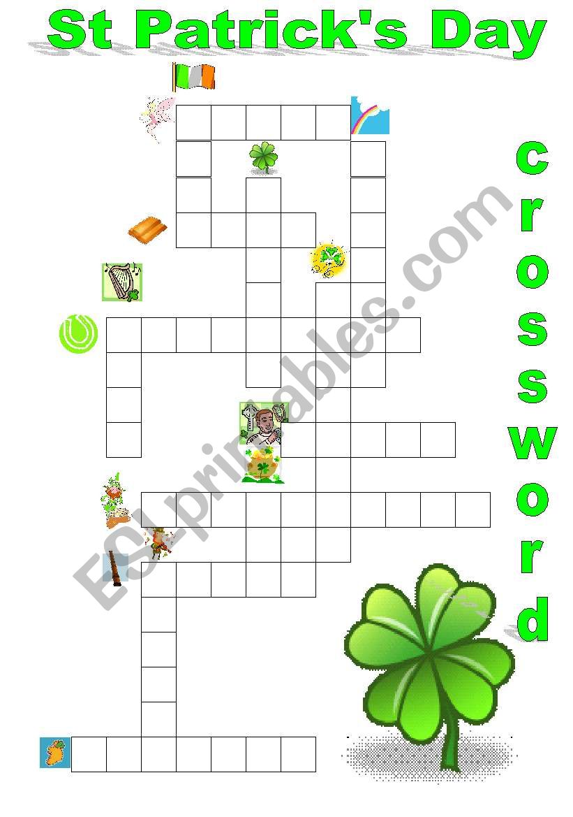St Patrick´s Day ! crossword - ESL worksheet by lobeni