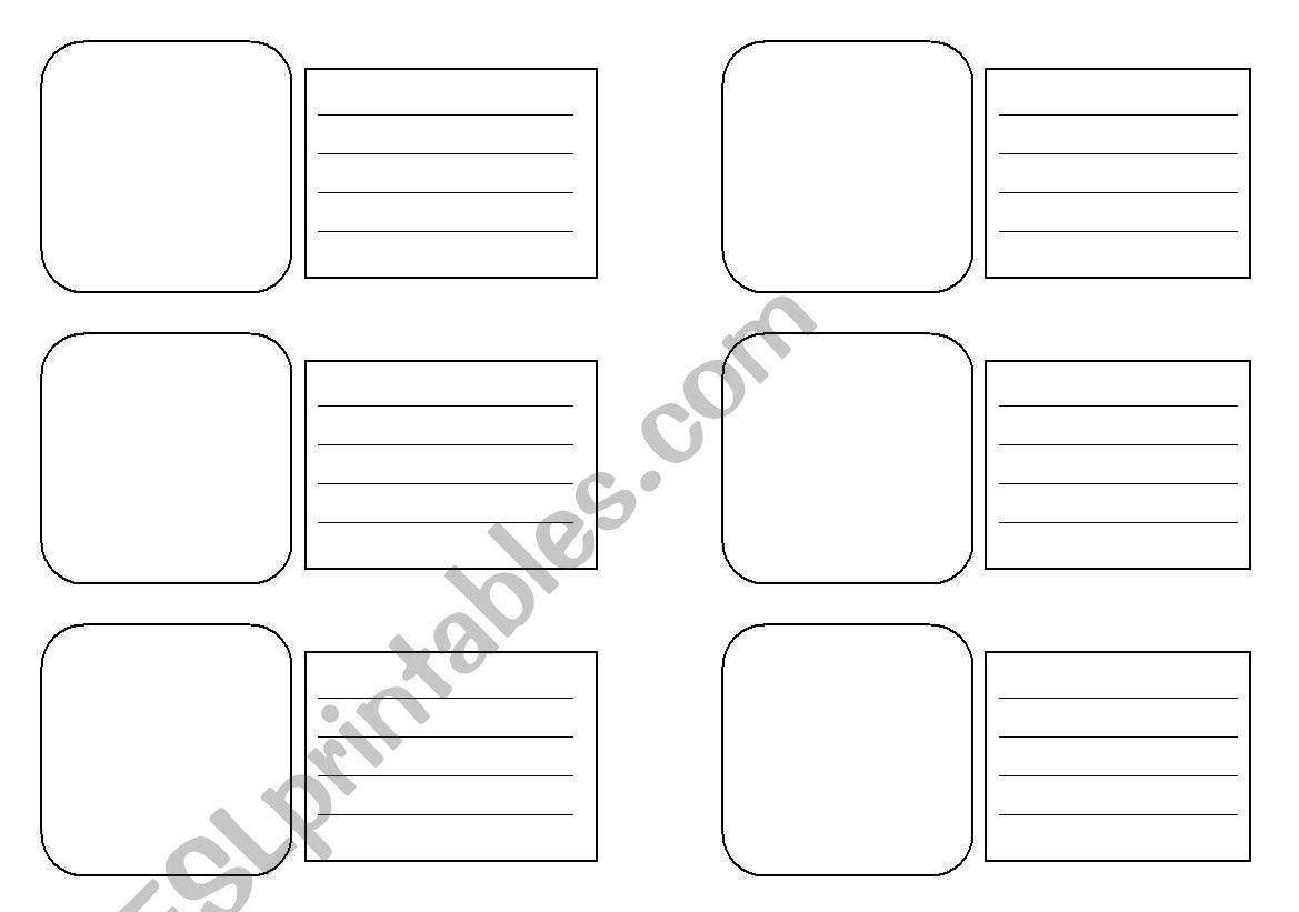 Free Blank Picture Dictionary Template