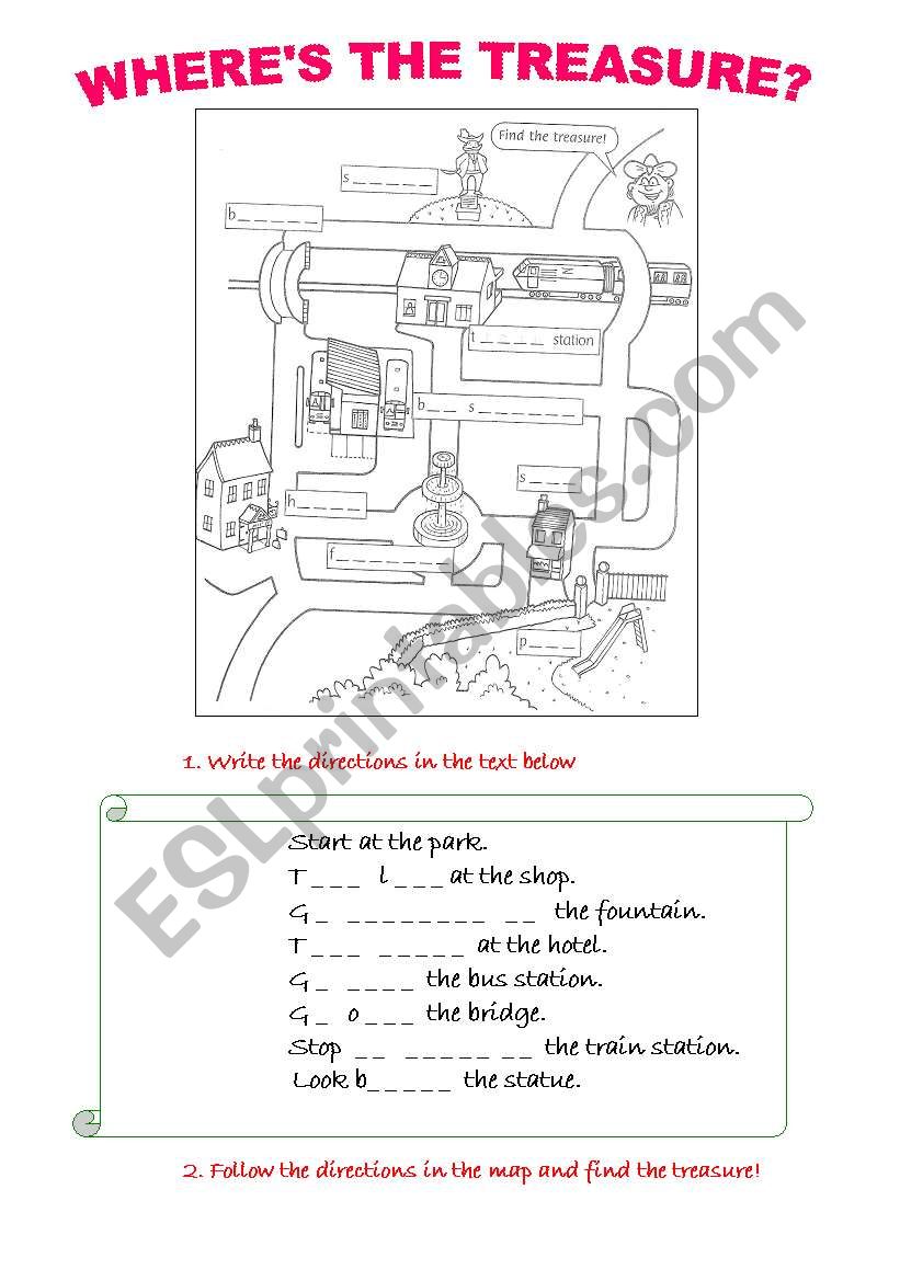 Where´s the treasure? - ESL worksheet by silvas