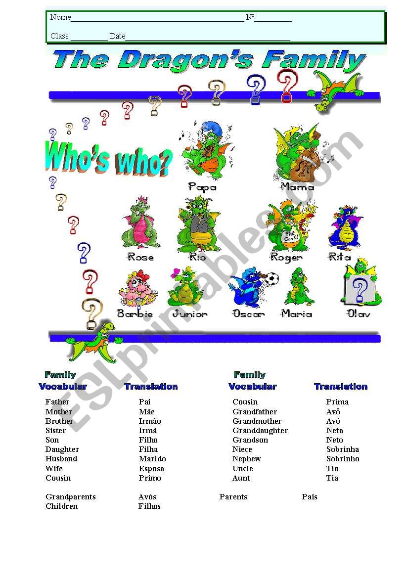 Family´s Vocabulary - ESL worksheet by edgar63