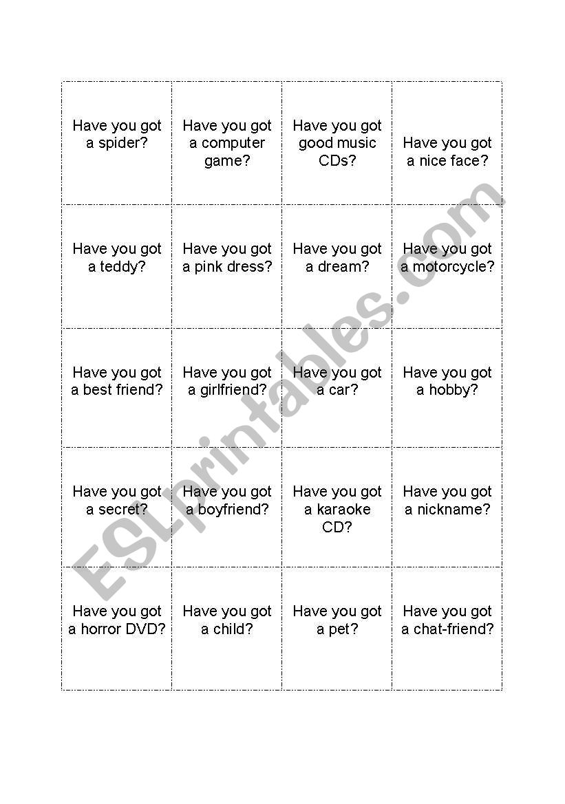 Yes, I have / No, I haven´t - ESL worksheet by ldip