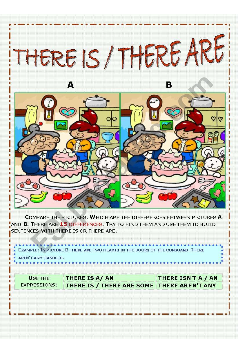 There Is There Are ESL Worksheet By Paula esl