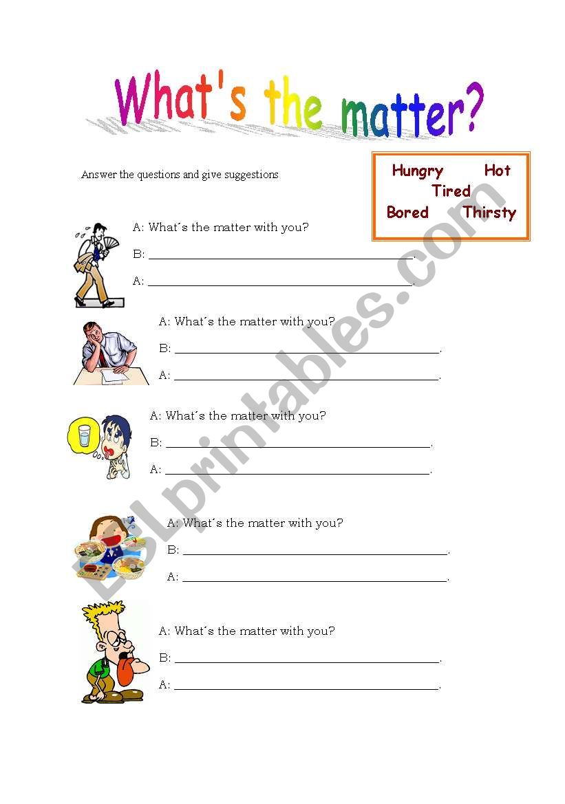 What´s the matter? - ESL worksheet by teacherp