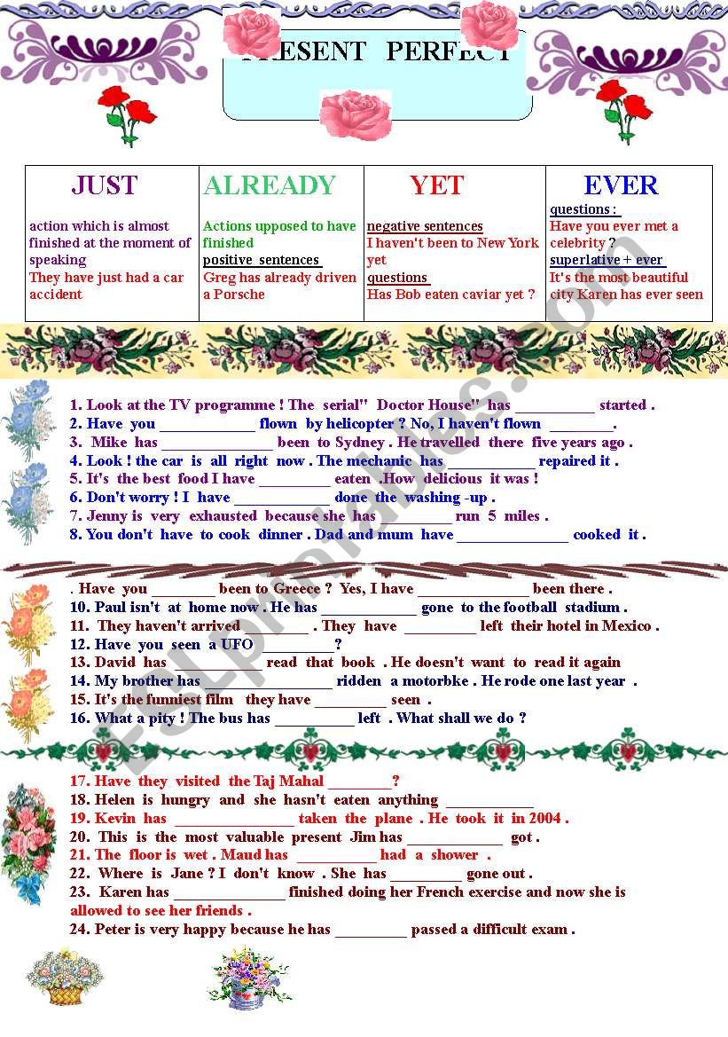 Present Perfect Already Yet