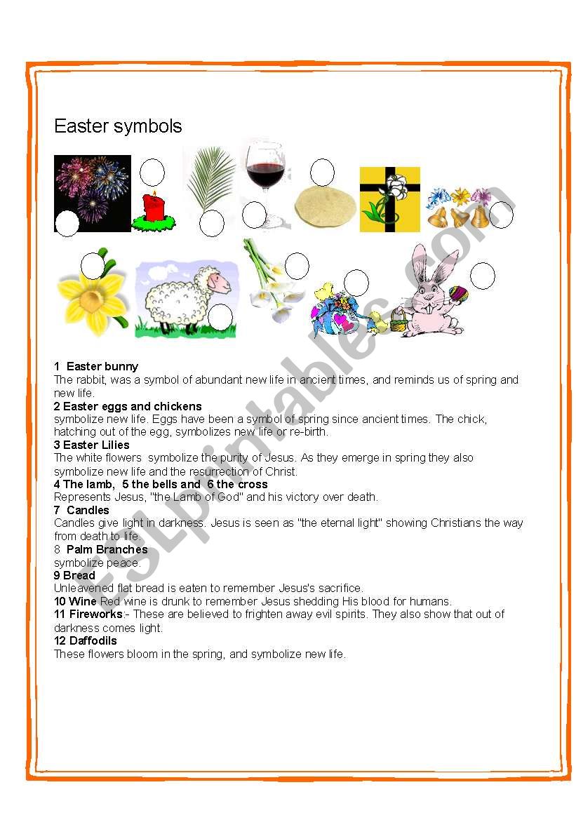 Easter Symbols Esl Worksheet By Daiassoni Easter Worksheets