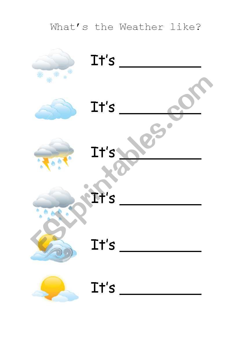 What´s the weather like? - ESL worksheet by nite