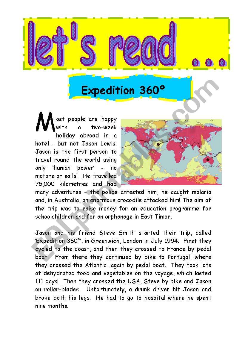 expedition 360º - ESL worksheet by savetheplanet