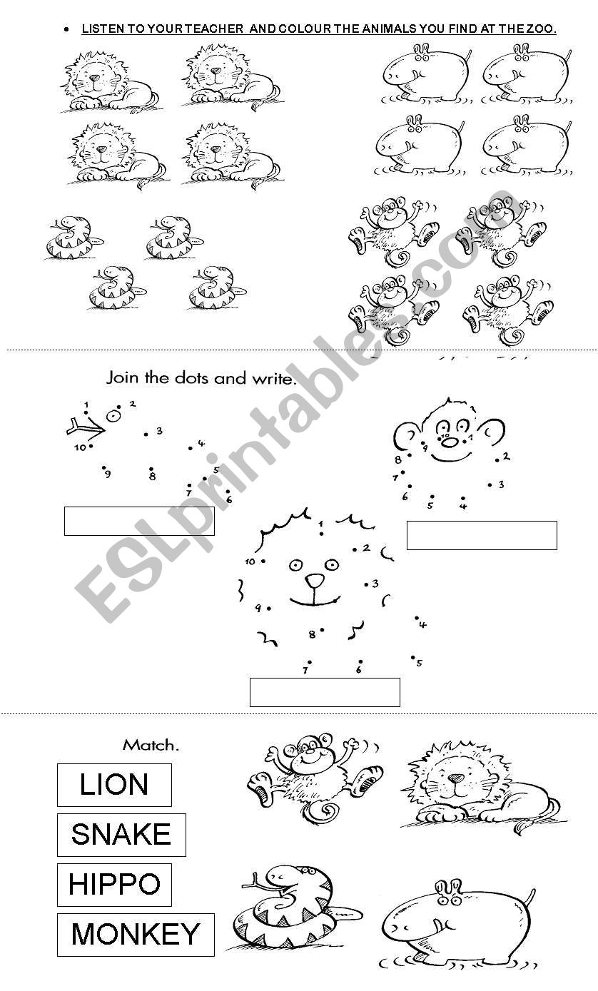 Let´s go to the zoo! - ESL worksheet by flawal