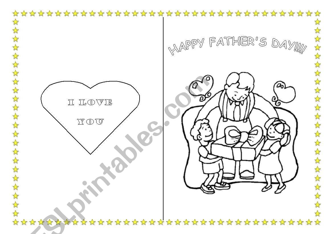 Father´s Day Card - ESL worksheet by Paula Gonçalves