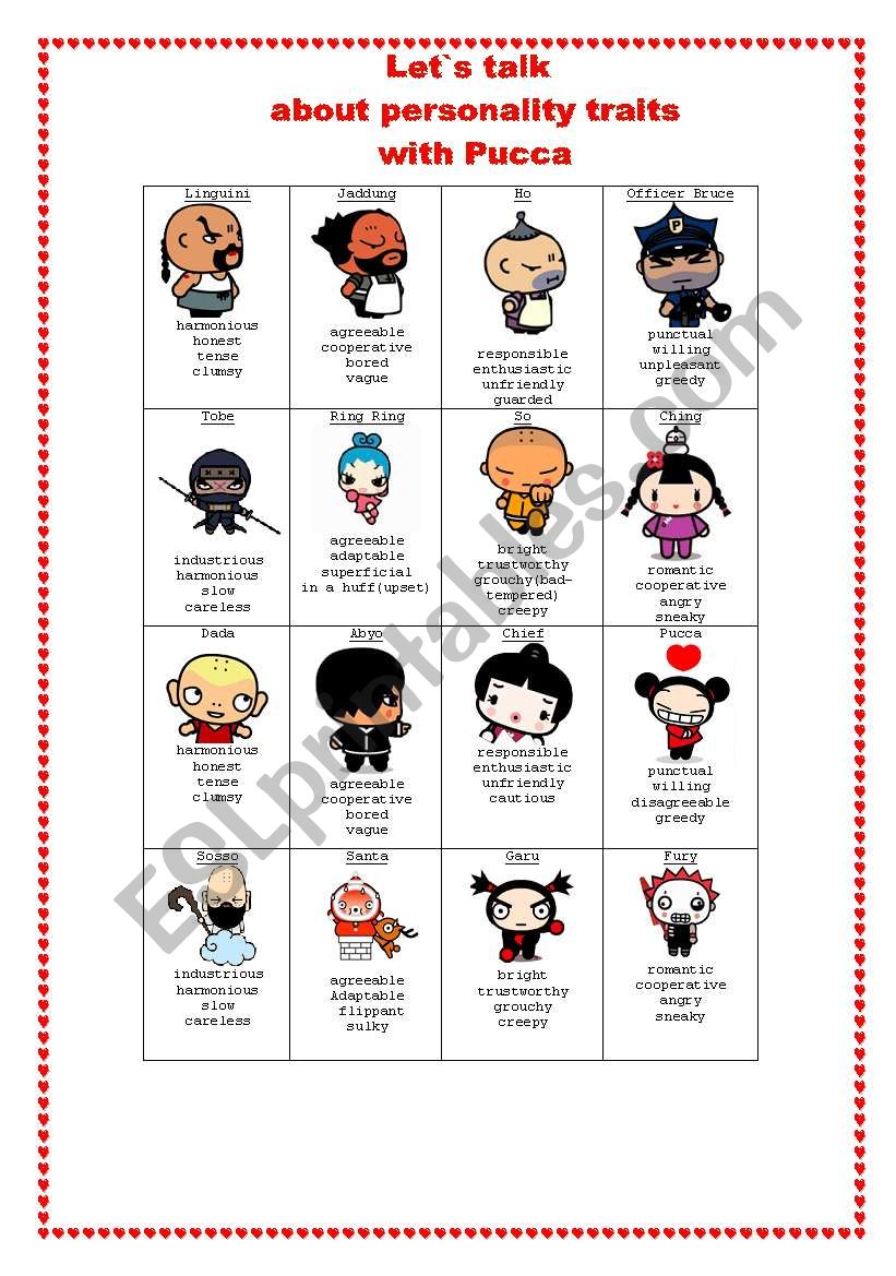 Let´s talk about personality traits Part 2 - ESL worksheet by ariangie